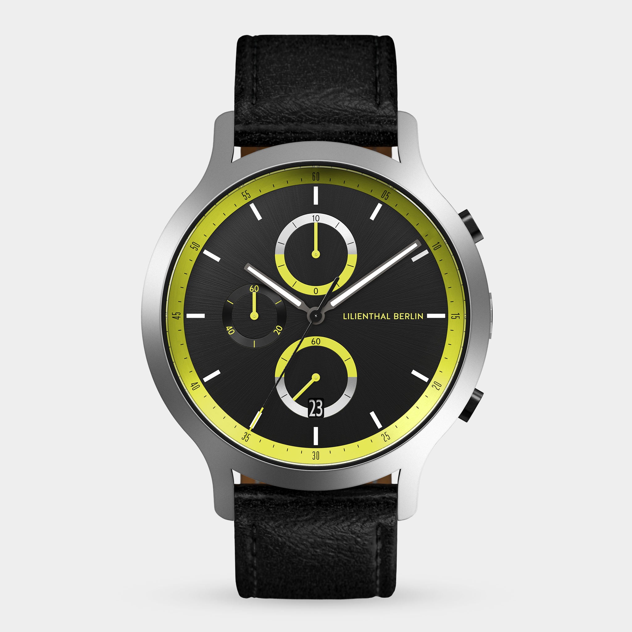 Chronograph Remix II – Uhr – Grau – Leder Schwarz – Lilienthal Berlin